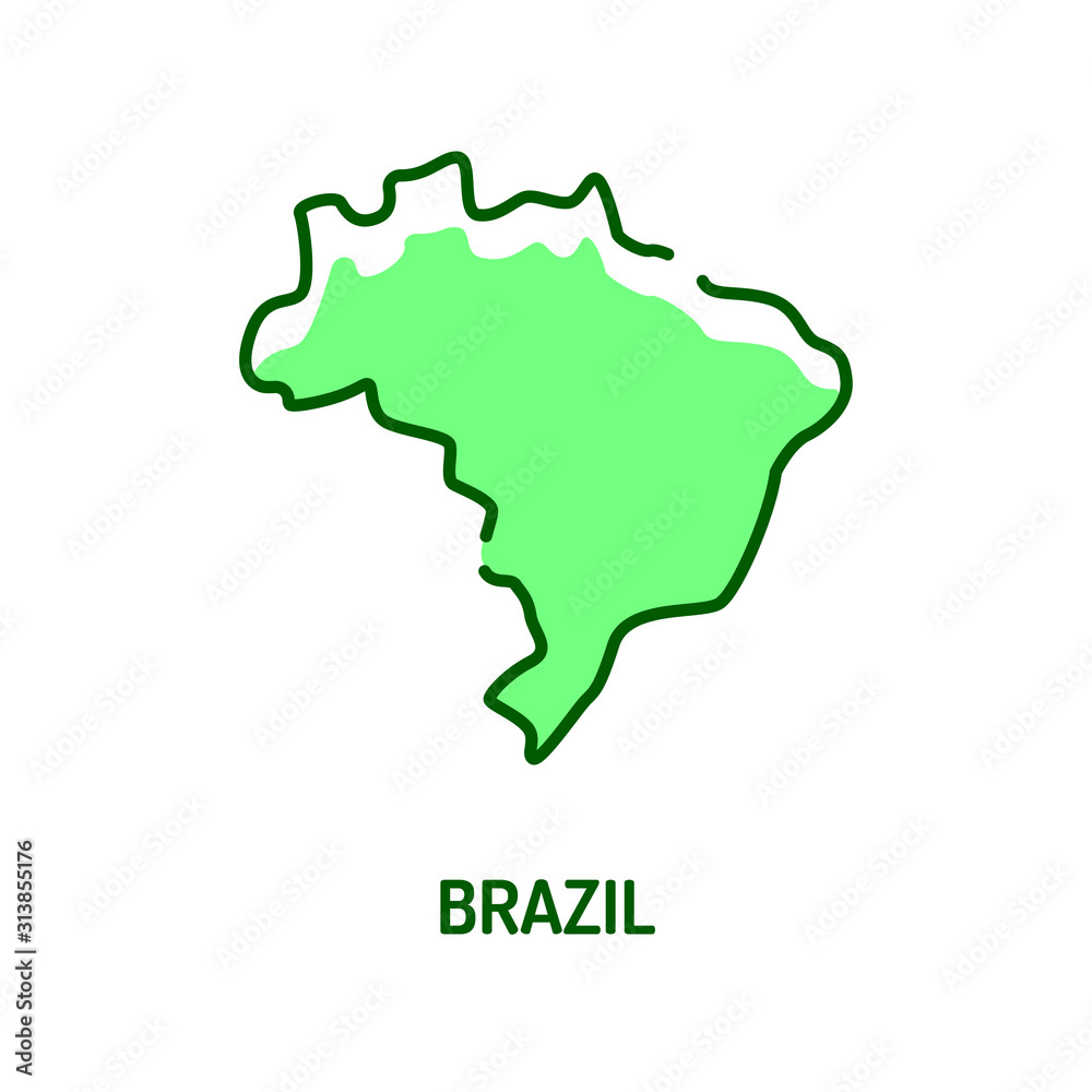 Brazil Map Coloring Page