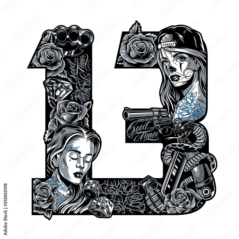 Vintage chicano style tattoo concept Stock Vector | Adobe Stock