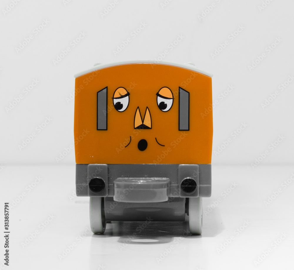 london england, 05/05/2019 A plastic thomas the tank engine train toy ...