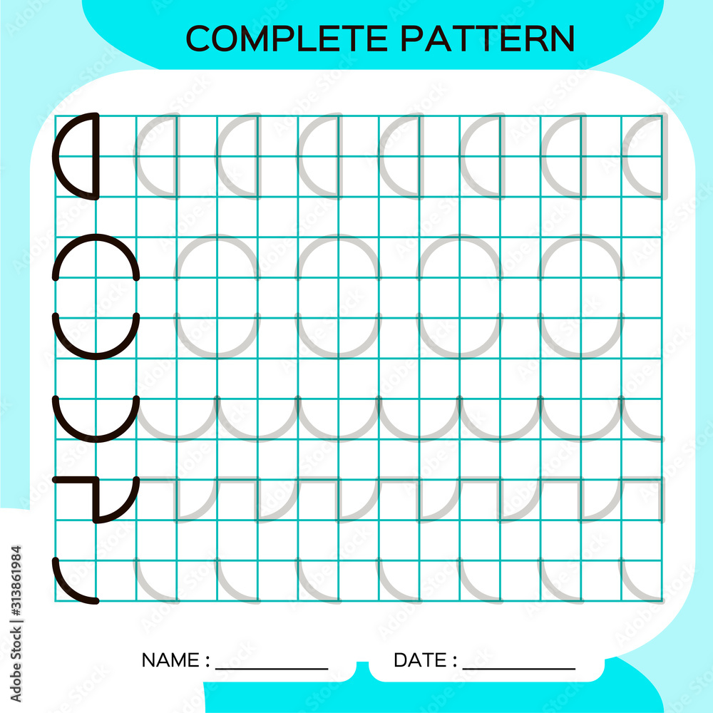Complete pattern. Tracing Lines Activity For Early Years. Preschool ...