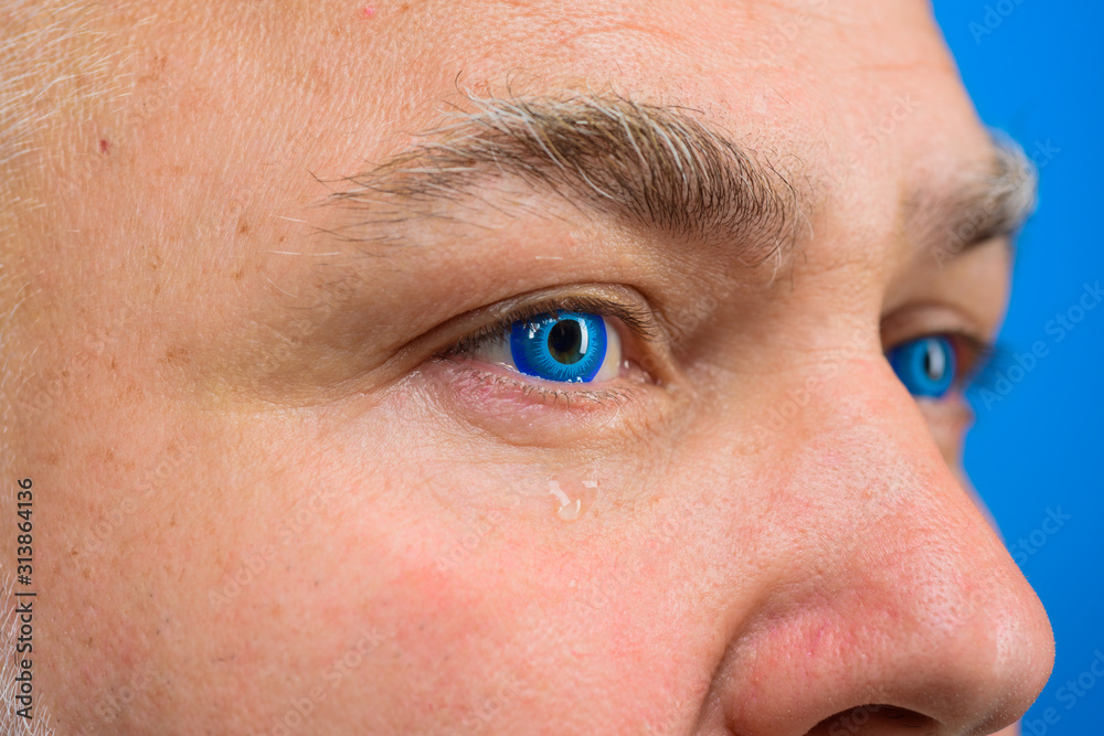 Sad Eyes With Tears Man