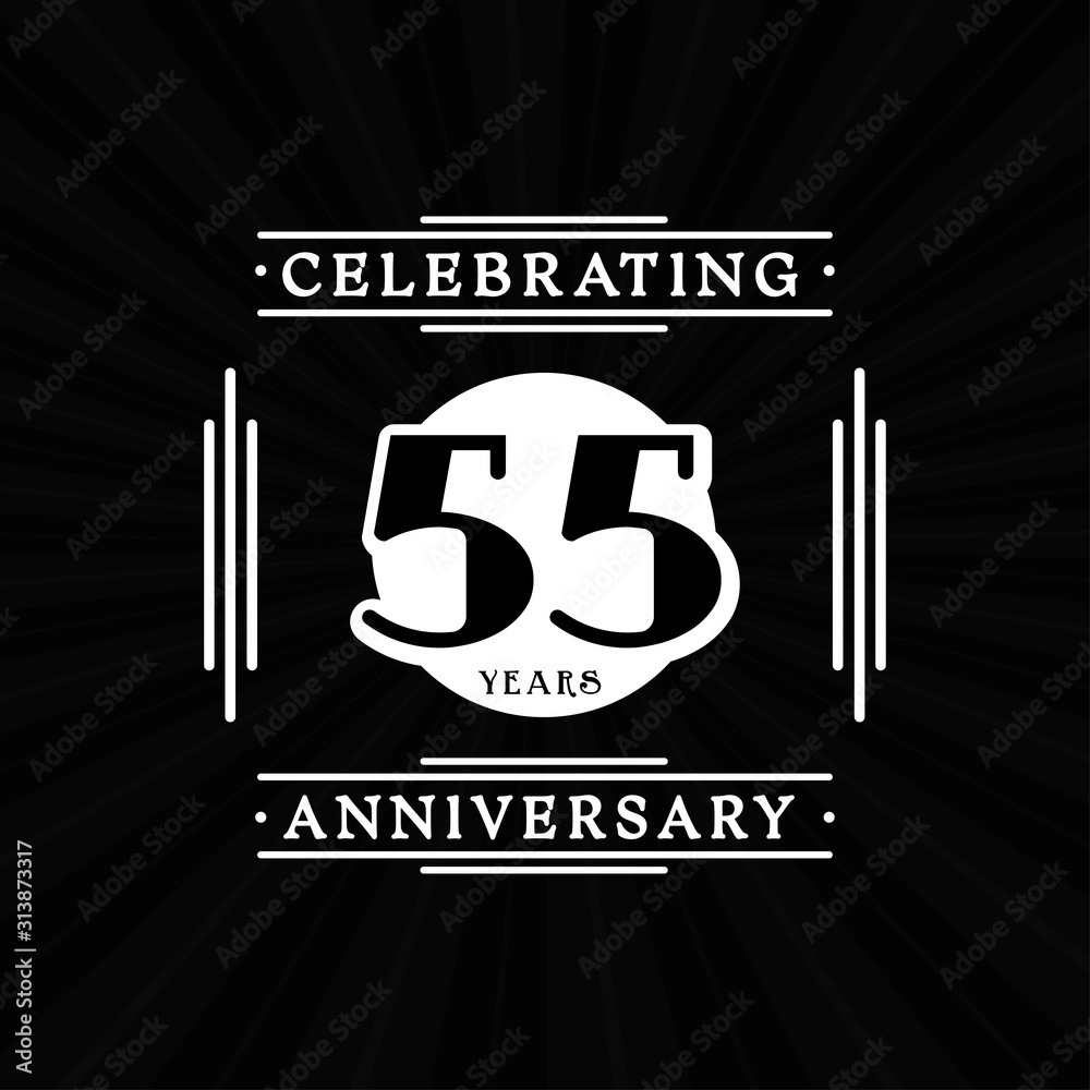55 years anniversary celebration design template. 55th logo. Vector and ...