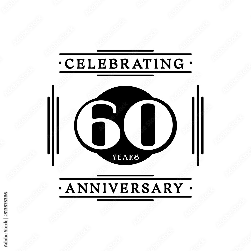 60 Years Anniversary Celebration Design Template 60th Logo Vector And