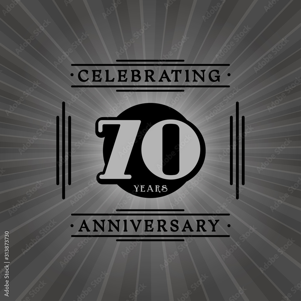 70 years anniversary celebration design template. 70th logo. Vector and ...
