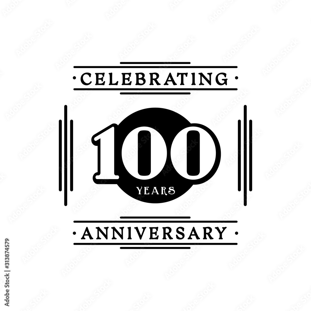 100 years anniversary celebration design template. 100th logo. Vector ...