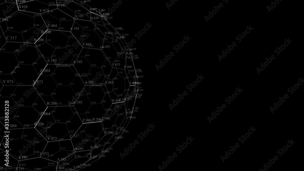 PNG Alpha.Technological hexagon digital sphere.HUD pattern.Rotating ...