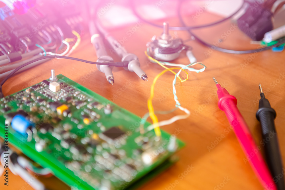 Printed Circuit Board with Surface Mounted Components. Placed with ...