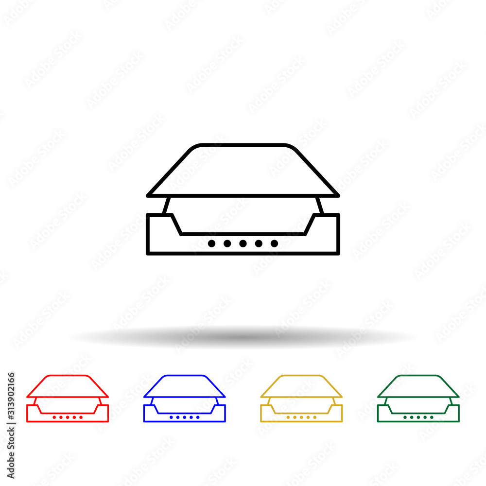 PC scanner multi color style icon. Simple thin line, outline vector of ...