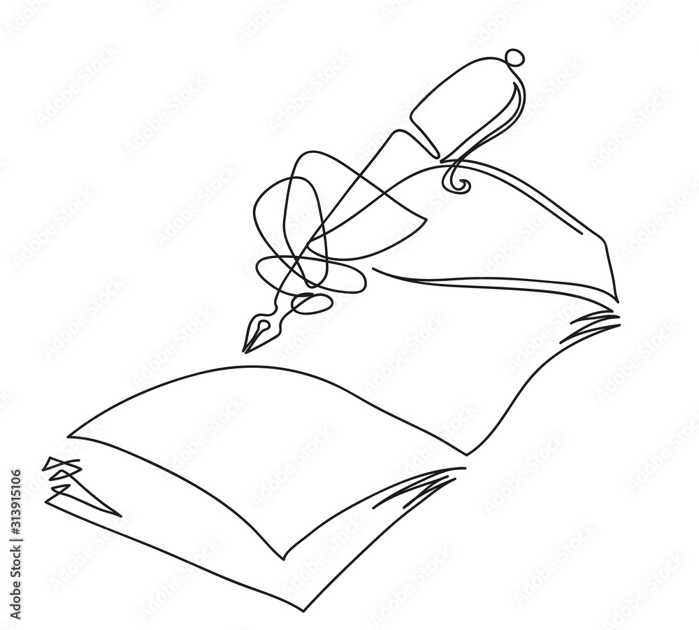 One continuous line drawing of hand writing gesture Simple line art ...