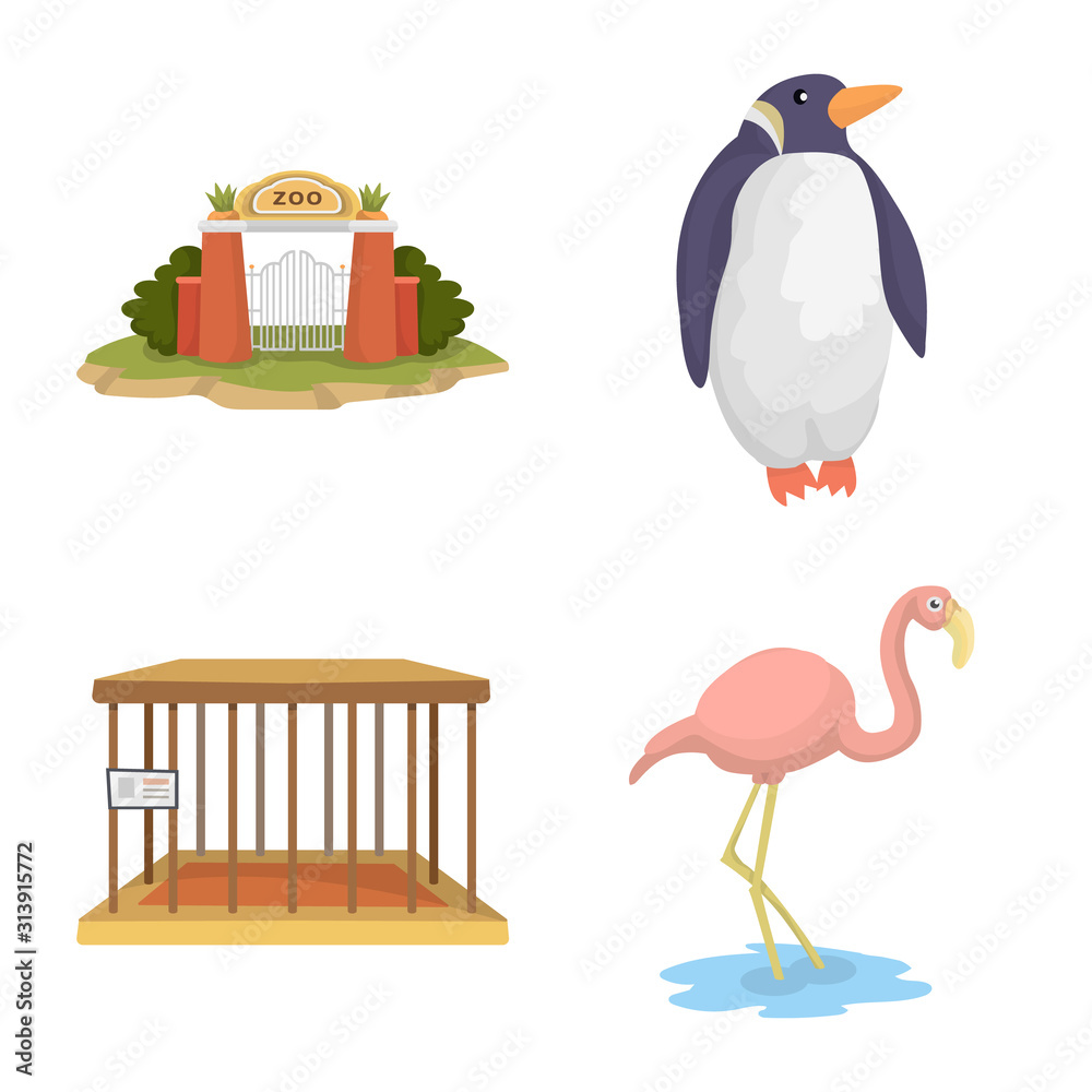 Vector design of zoo and park symbol. Set of zoo and animal vector icon ...