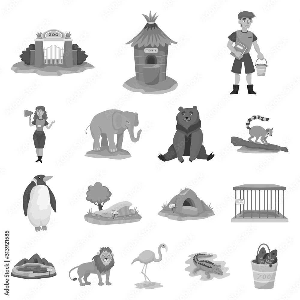 Vector illustration of zoo and park logo. Set of zoo and animal stock ...