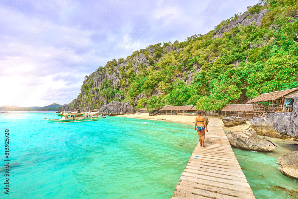 Idyllic Banul Beach on Coron Island - Palawan, Philippines Stock Photo ...