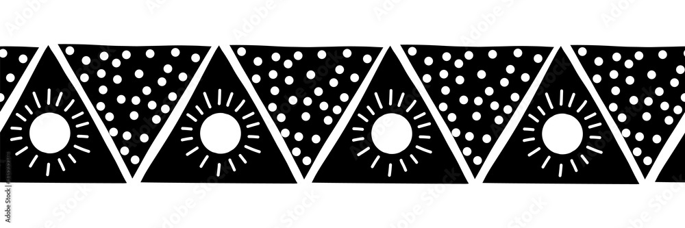 Triangle Pattern Black And White Border