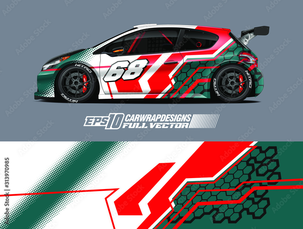 Rally car graphic livery design vector. Graphic abstract stripe racing ...