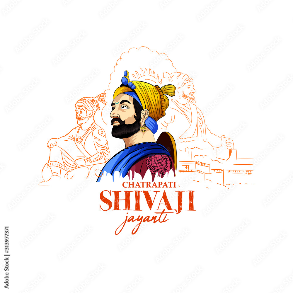 illustration of chhatrapati shivaji maharaj jayanti vector de Stock ...
