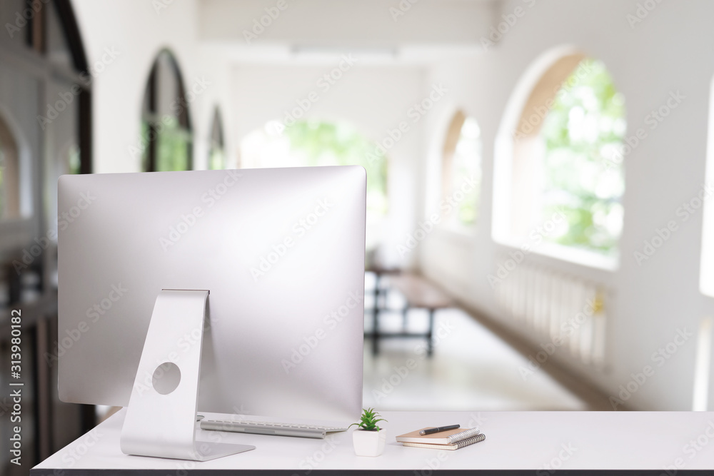 laptop monitor digital pc desk Workspace Keyboard,blank screen coffee ...