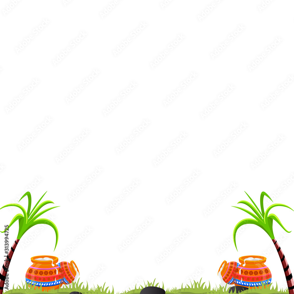 South Indian Festival Pongal Background Template Design Vector ...