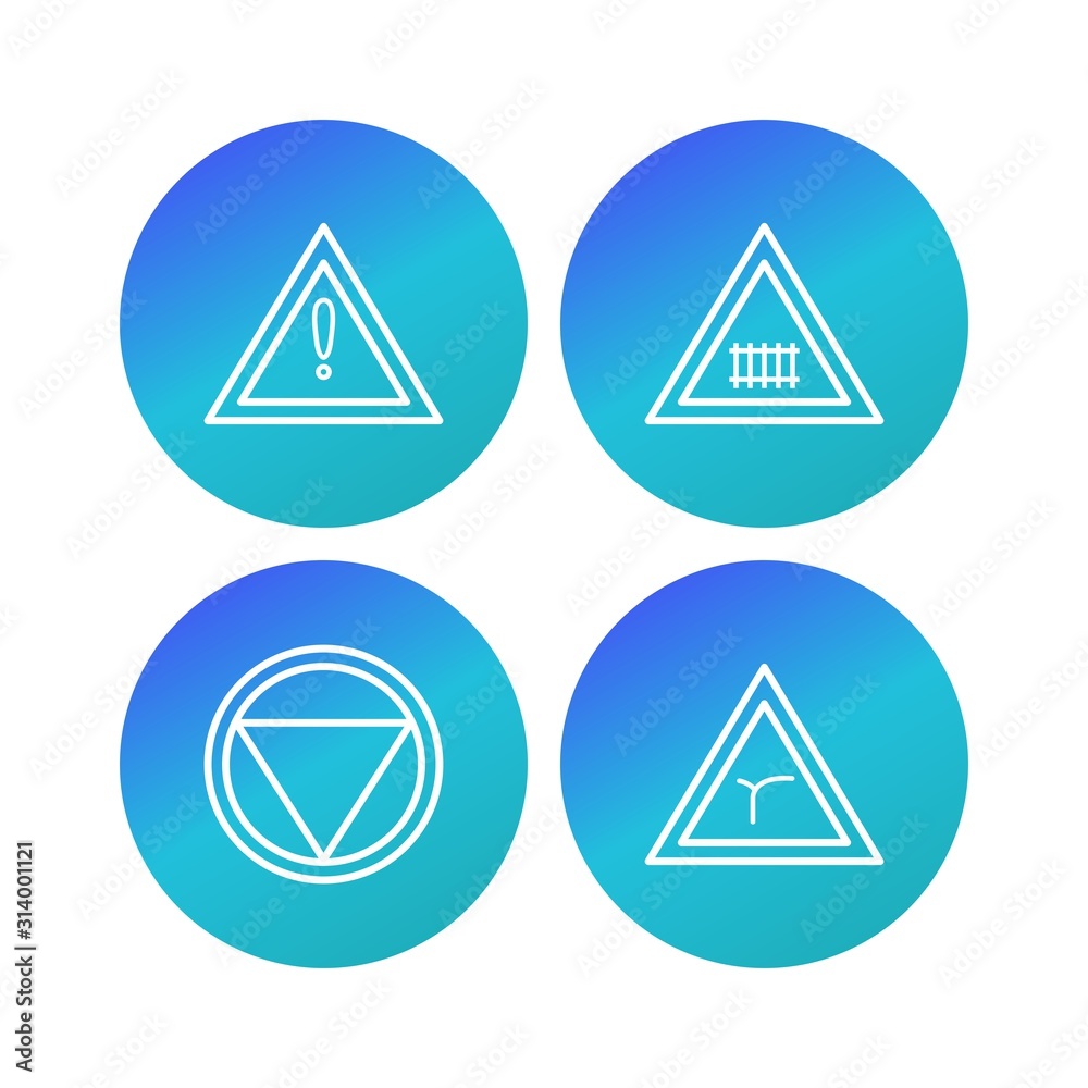 4 Road signs Icons Sheet Isolated On White Background... Stock ...