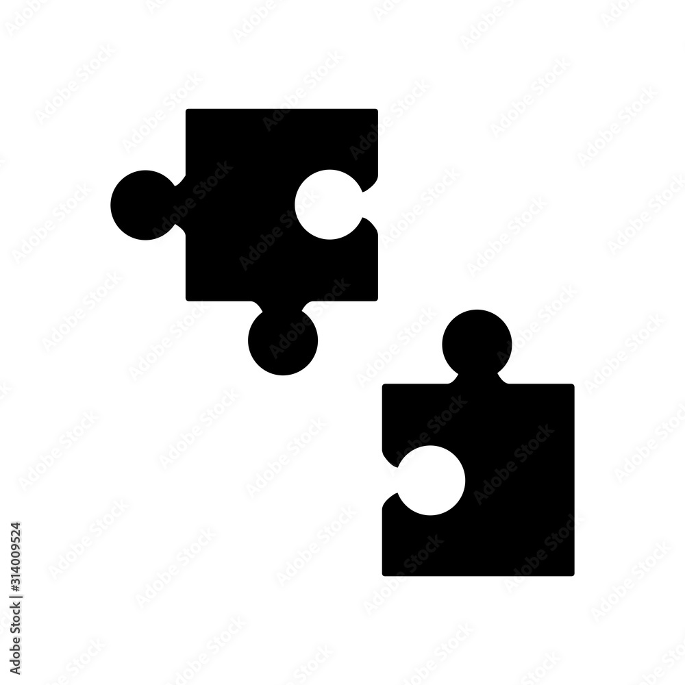 Puzzle piece icon vector sign and symbol isolated on white background ...