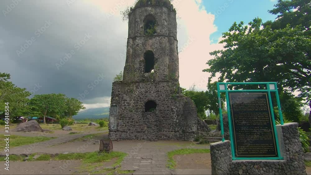 What was left of the church during the eruption of Mayon Volcano in ...