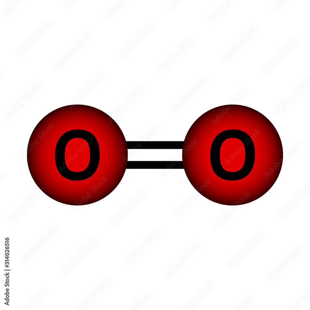 Oxygen molecule icon. Stock Vector | Adobe Stock