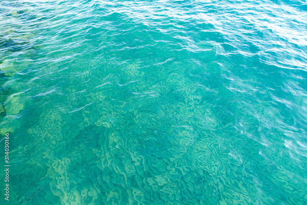 Clear water texture in blue. Background of the ocean and the sea ...