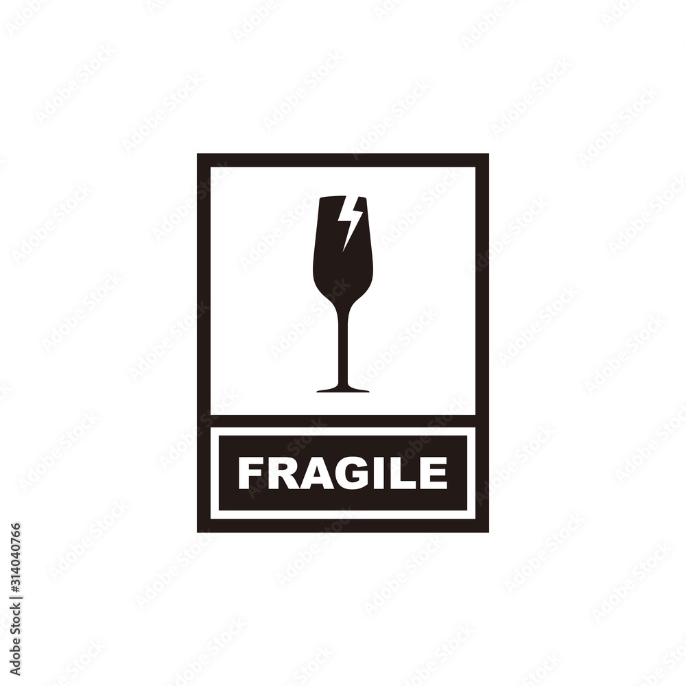 Fragile icon symbol vector illustration Stock Vector | Adobe Stock