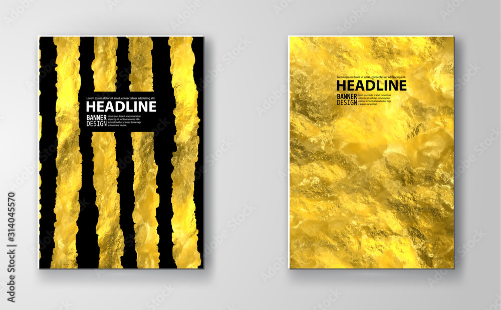 Vector Black and Gold Design Templates set Stock Vector | Adobe Stock