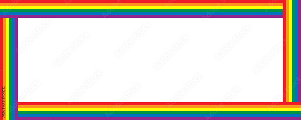 LGBT flag, Rainbow flag border frame design vector. Stock Vector ...