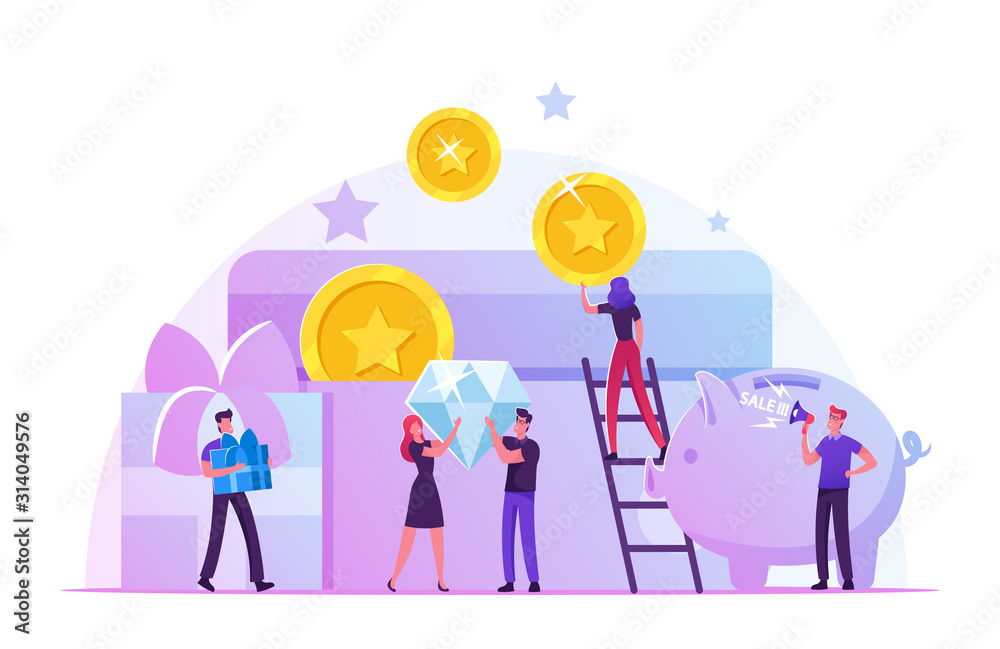 Bonus Card, Loyalty Program, Earn Reward, Redeem Gift, Perks Concept ...