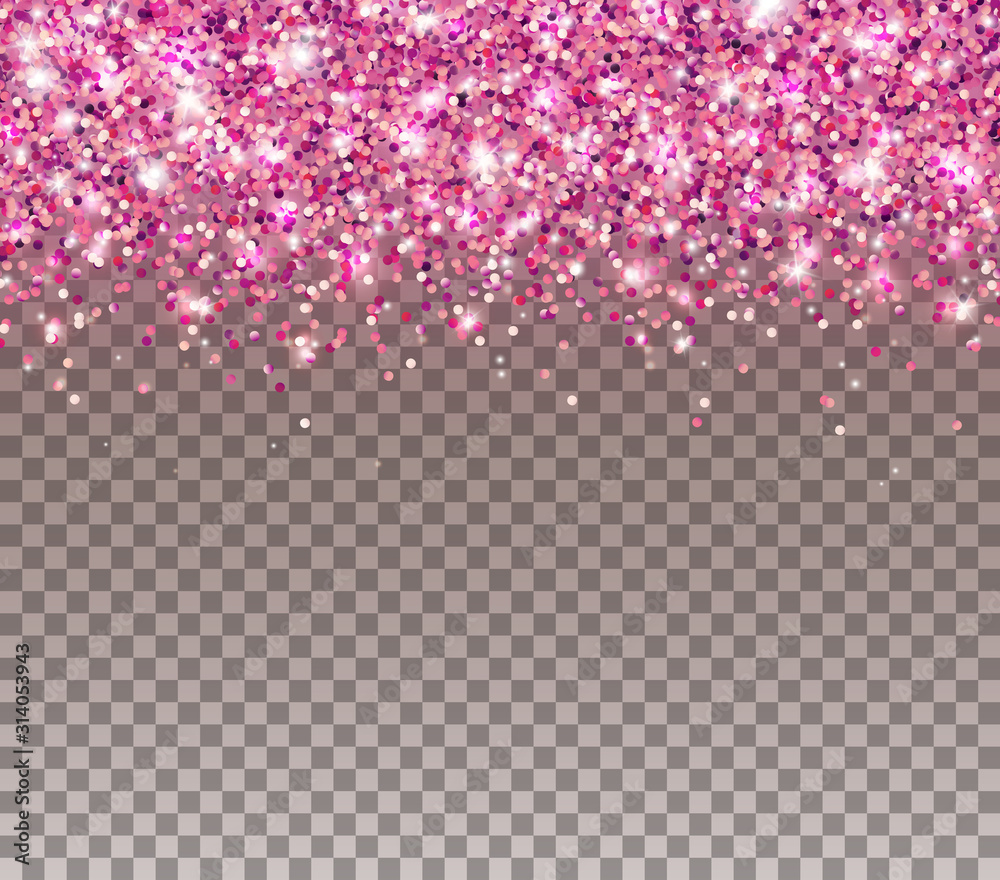Vettoriale Stock Pink glitter particles and light effect sparks ...