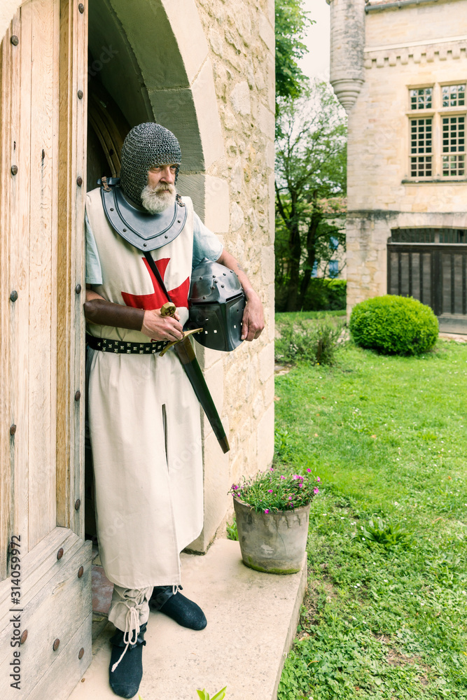 Medieval templar knight Stock Photo | Adobe Stock