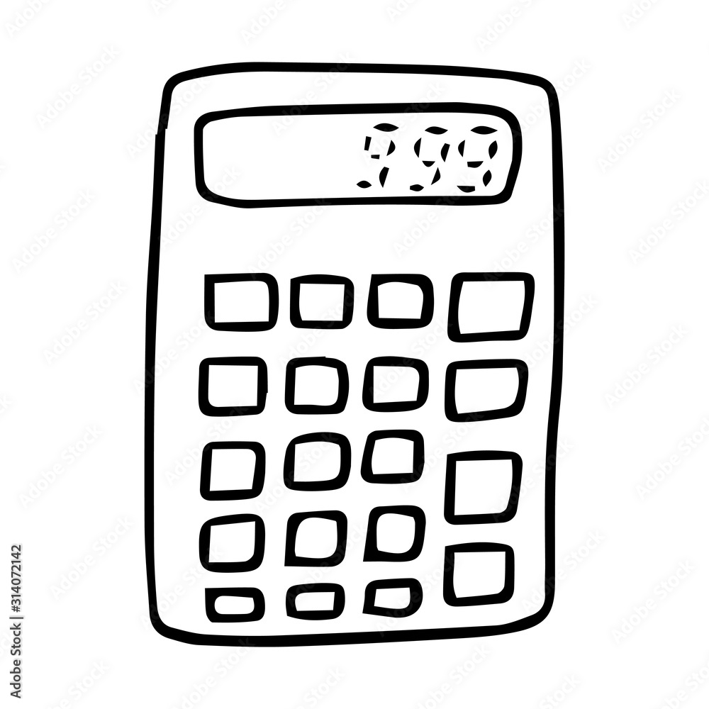 Calculator Cartoon Black And White