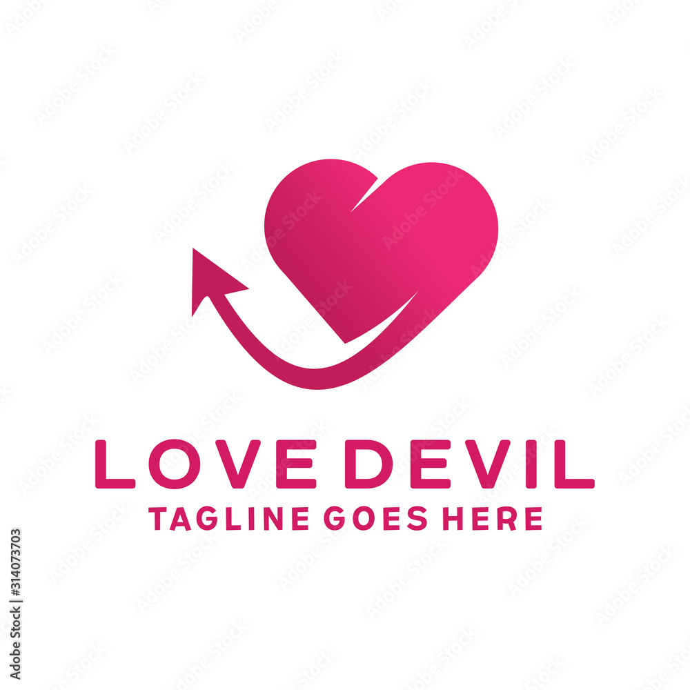 Love Devil Logo Design Inspiration For Business And Company Stock ...
