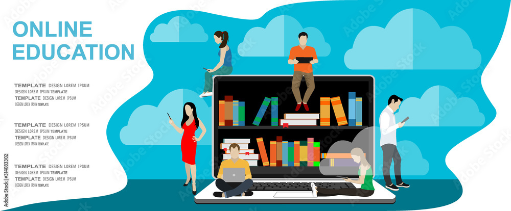 Education, online training courses, distance education flat ...