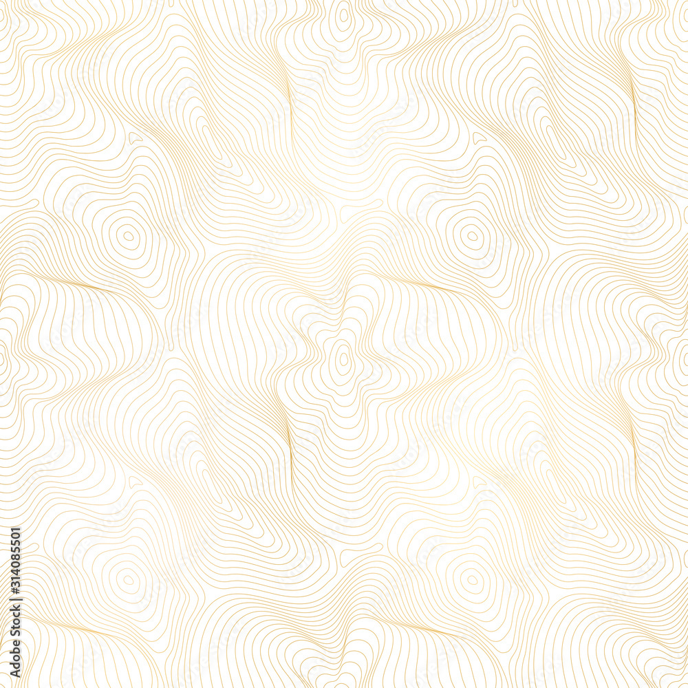 Vector golden texture, gold lines seamless pattern, curved metal, foil ...