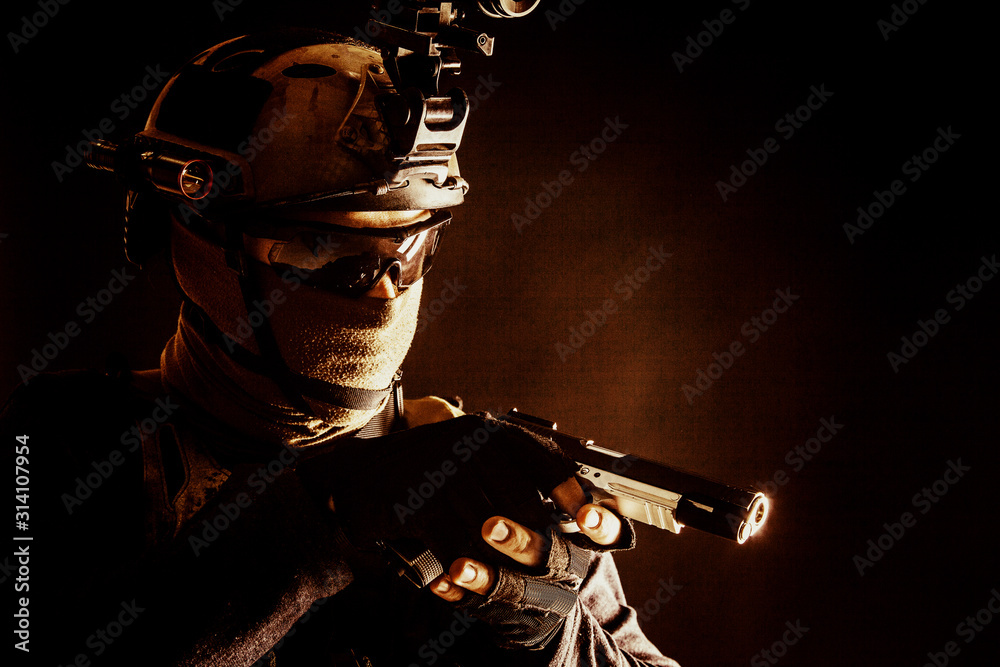Army counter-terrorism squad, police SWAT team fighter hiding identity ...