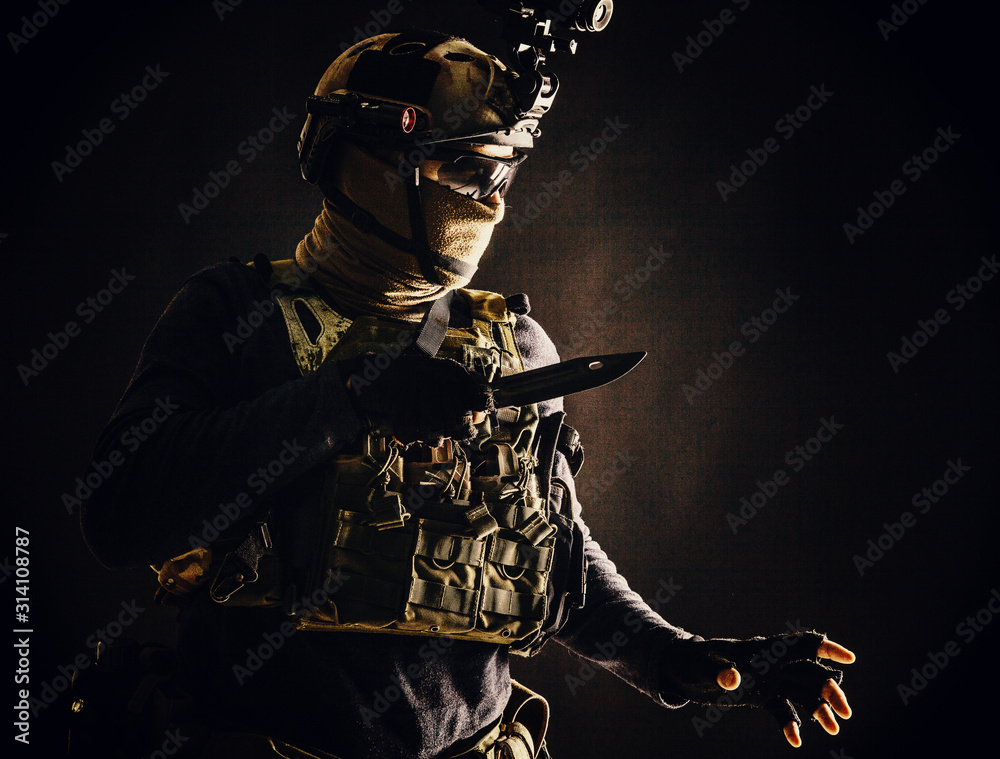 Special operations soldier, commando fighter, modern warfare combatant ...