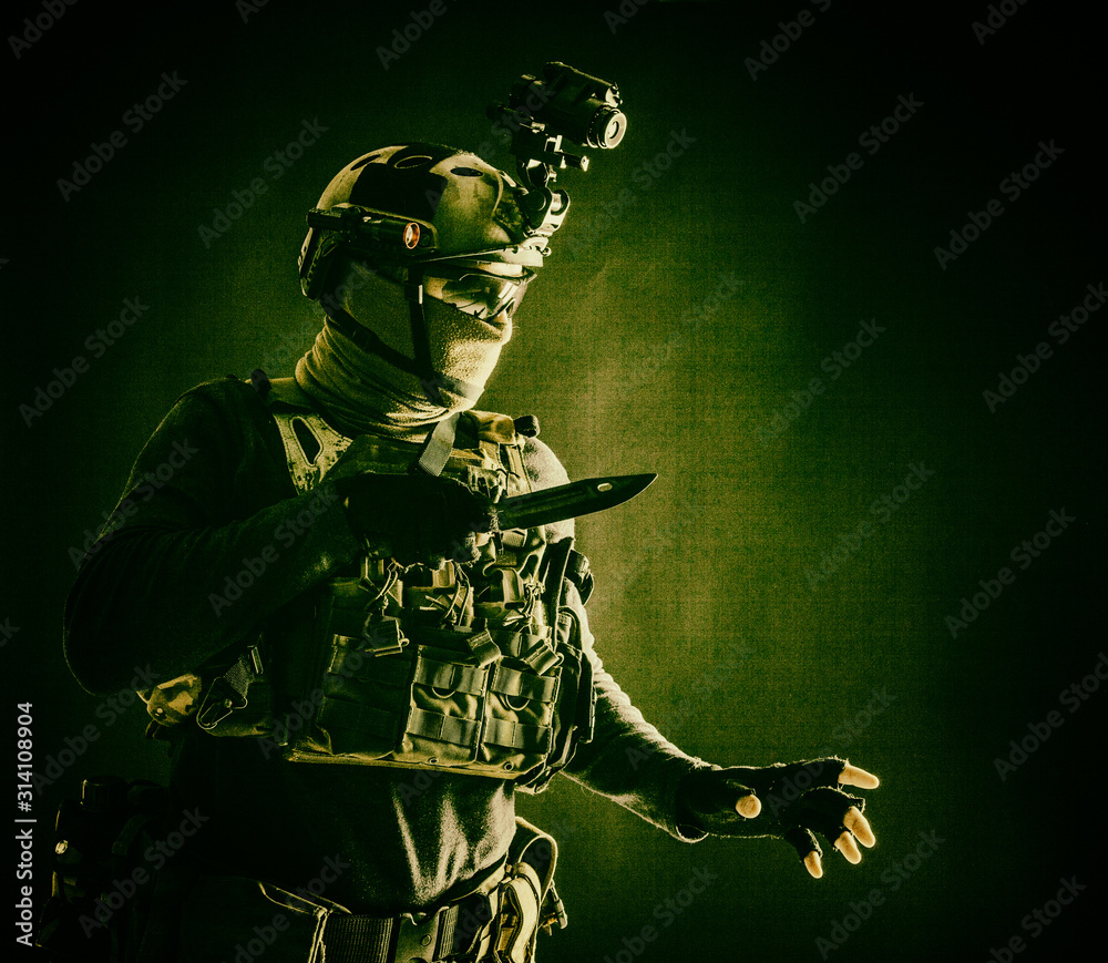 Special operations soldier, commando fighter, modern warfare combatant ...