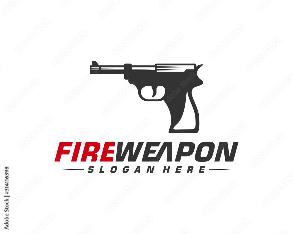 Weapon Fire logo design vector, Machine gun vector, Design Illustration ...