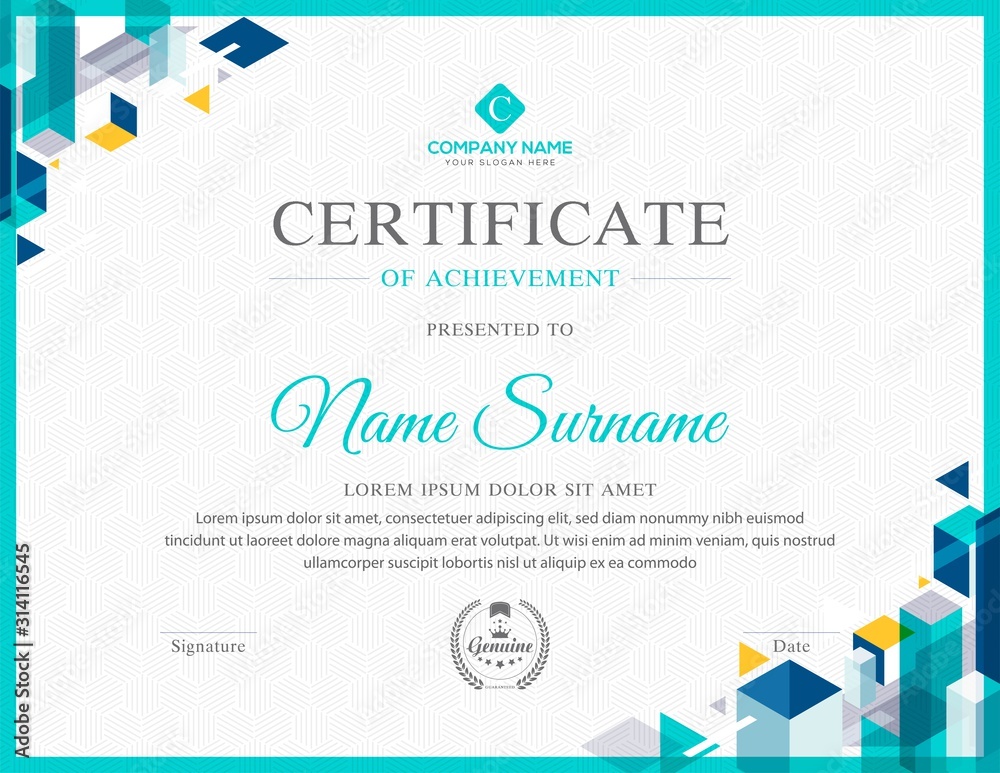 Modern certificate template design for all types sector Stock Vector ...