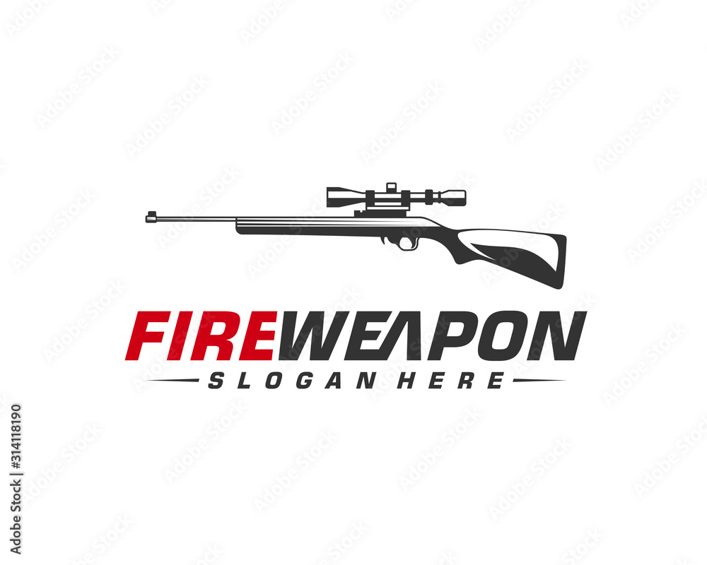 Weapon Fire logo design vector, Machine gun vector, Design Illustration ...