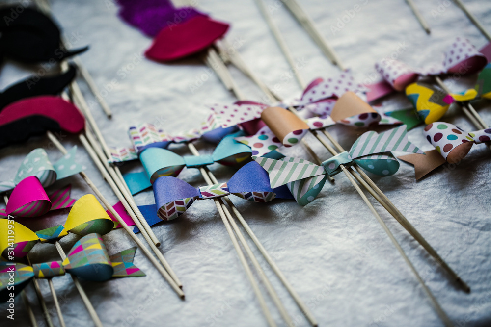 homemade DIY photo booth prop on a stick Stock Photo | Adobe Stock