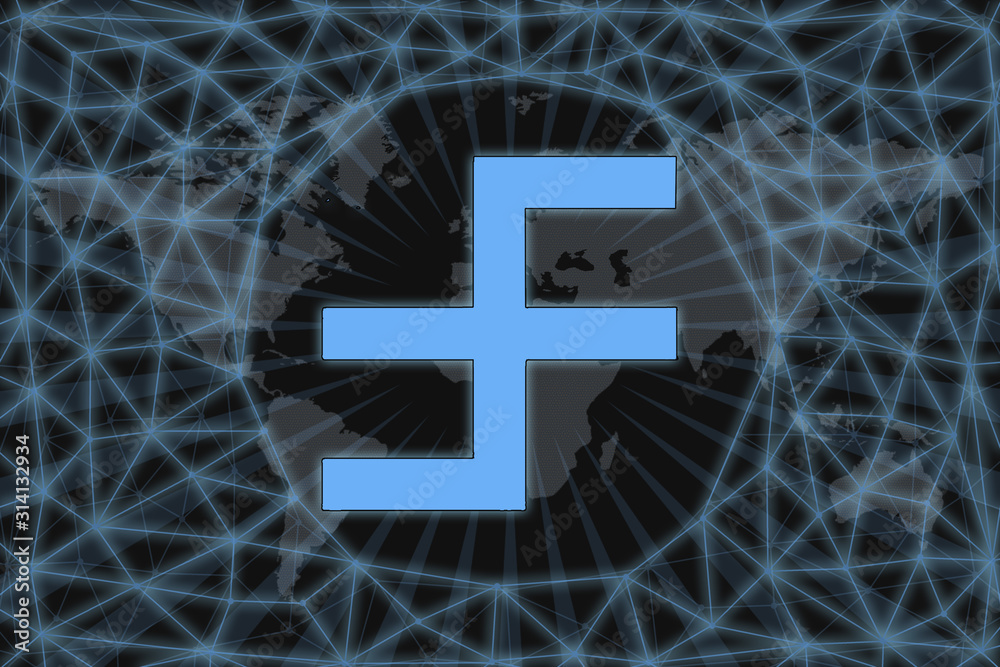 Slavic sign slavich. Abstract illustration. With a dark background and ...