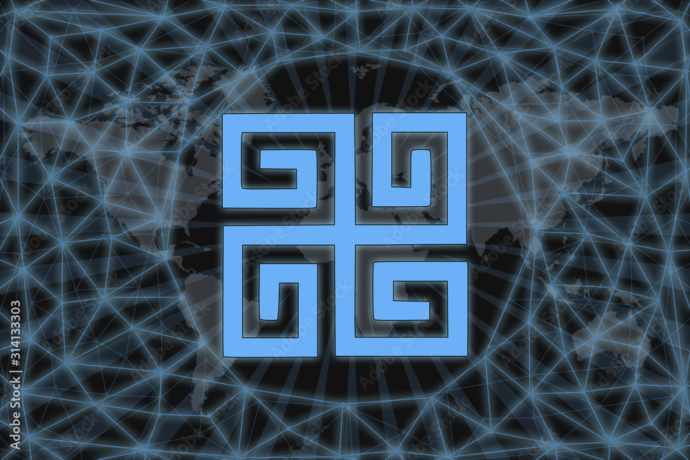 Slavic sign Spiritual swastika. Abstract illustration. With a dark ...