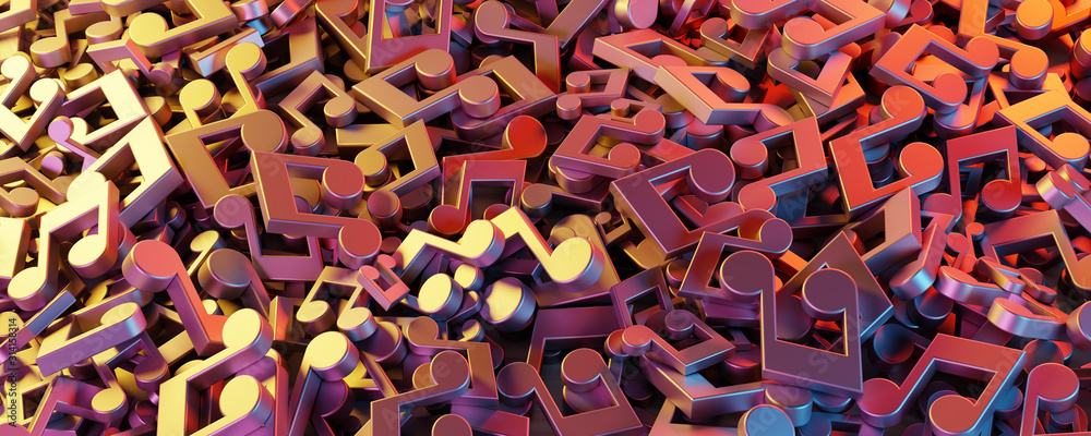 Conceptual sphere made by musical notes, 3d rendering Stock ...