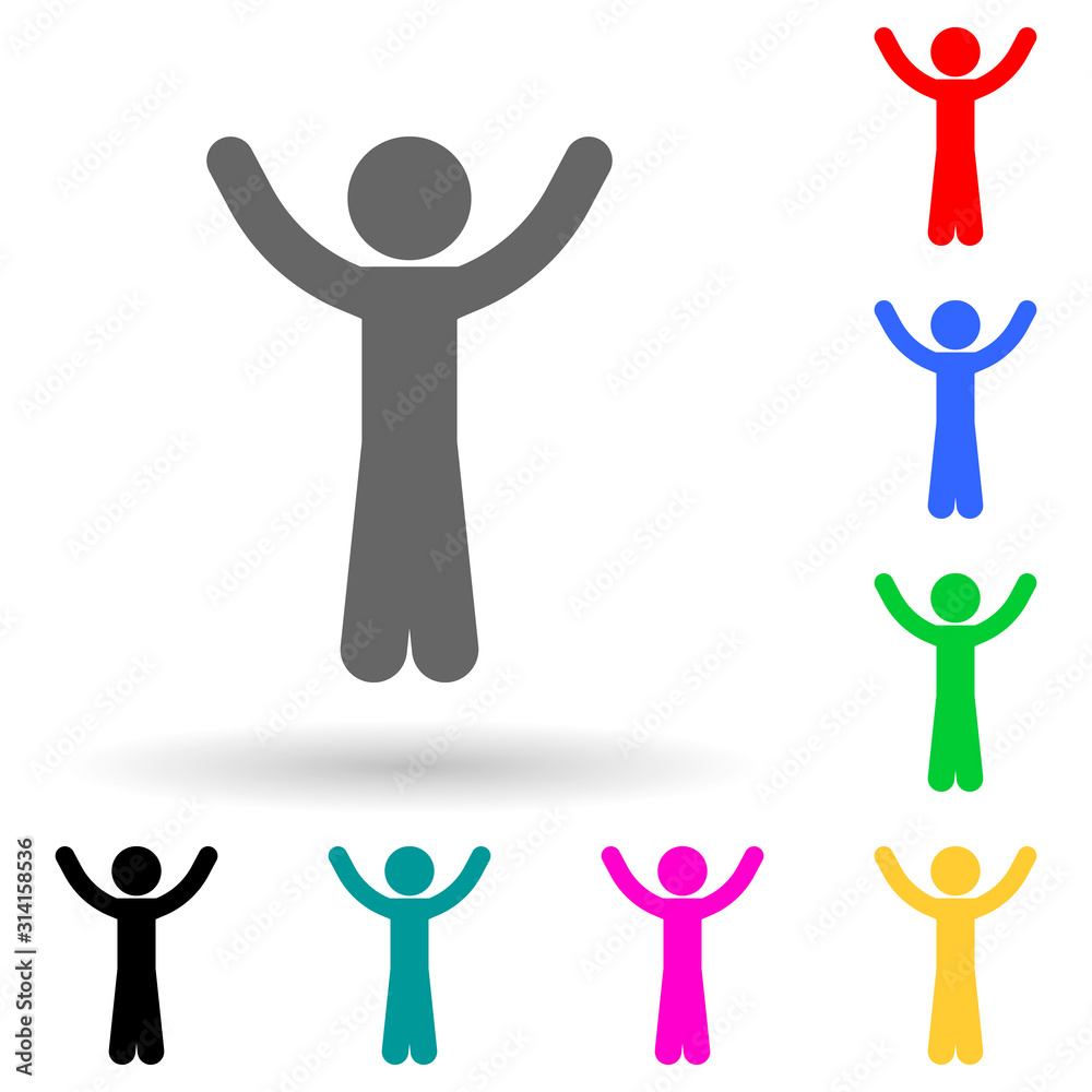 Child, happy multi color style icon. Simple glyph, flat vector of child ...