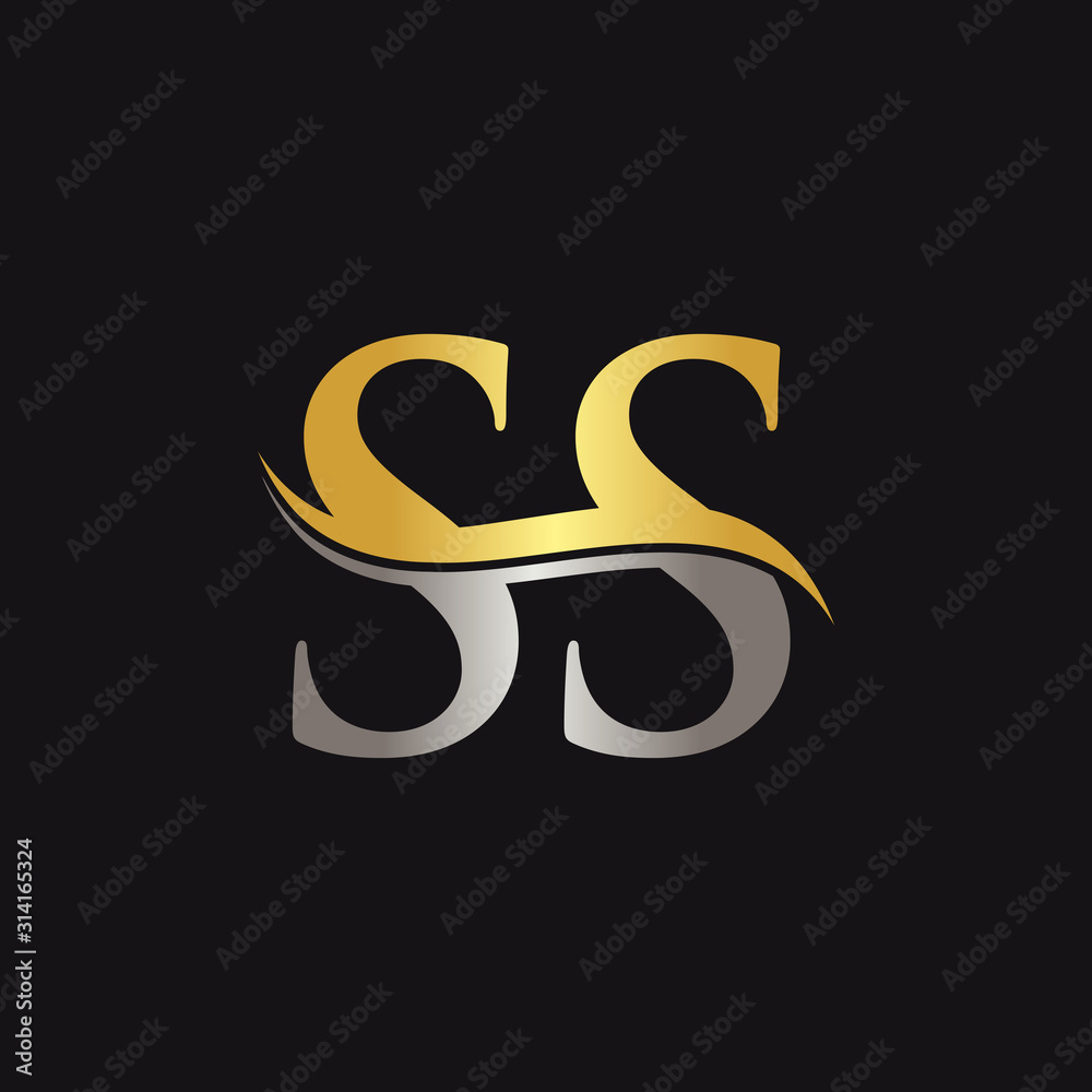 Gold And Silver letter SS Logo Design with black Background. SS Letter ... Gold And Silver letter SS Logo Design with black Background. SS Letter ...