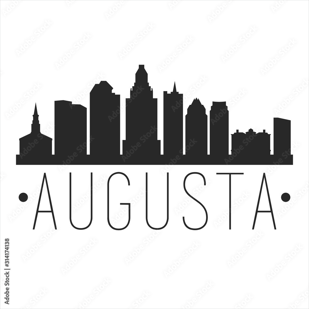 Augusta Maine. City Skyline. Silhouette City. Design Vector. Famous ...