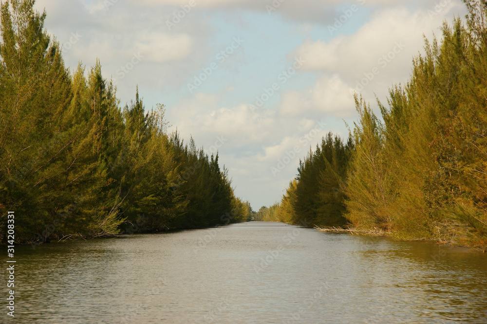 water road in the mangrove forests of Zapata National Park. Zapata ...